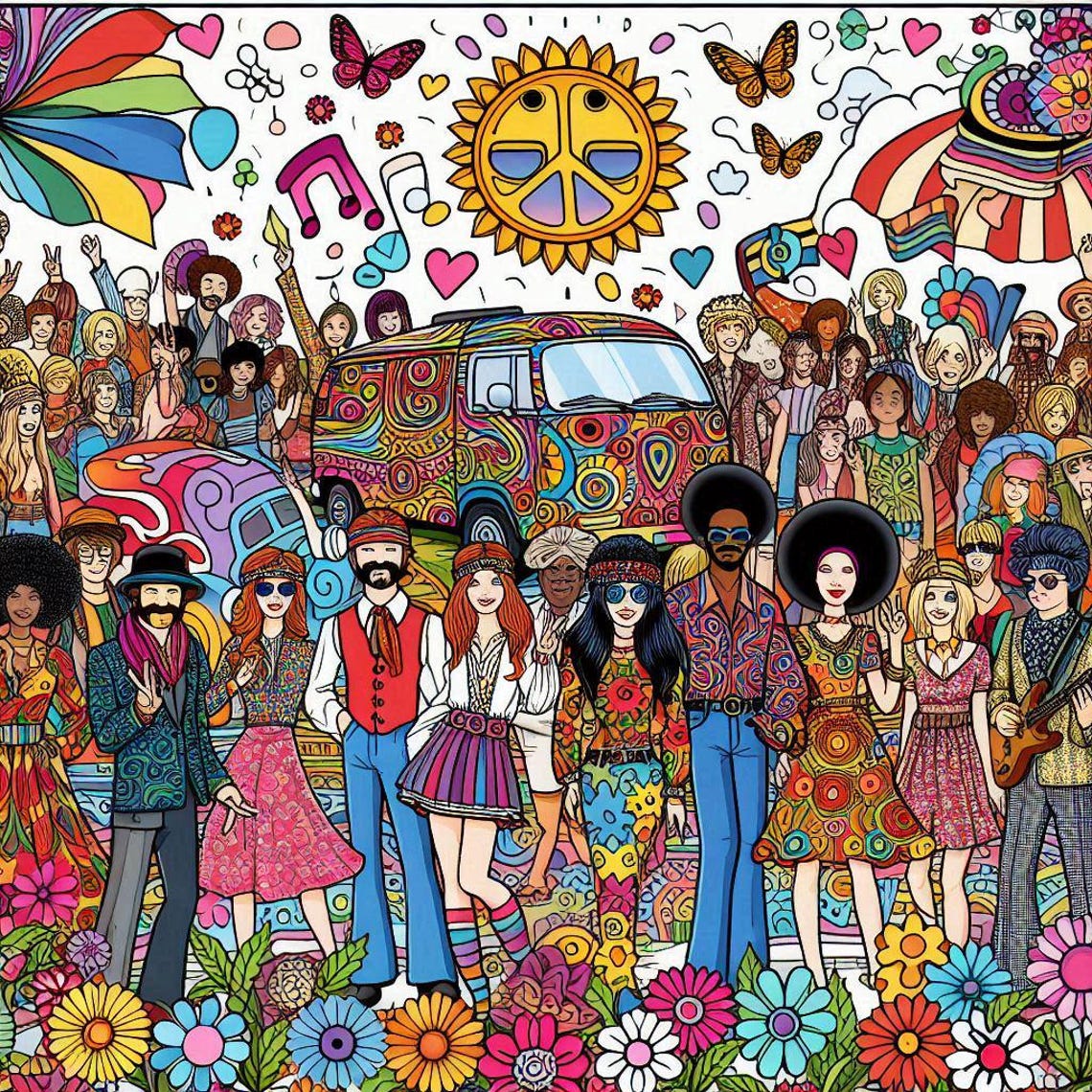 Fun 1970s Theme Coloring Pages -6 Coloring Pages. - Etsy