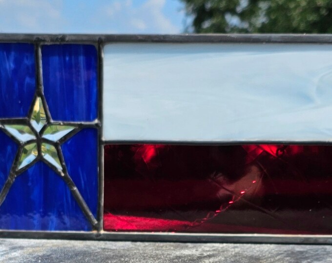 Texas Flag Leaded Stained Glass Panel - Etsy