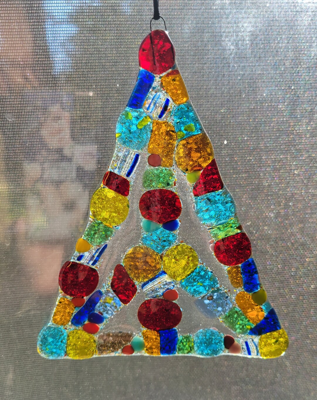 Multicolored Fused Glass Peace Sign Suncatcher. - Etsy