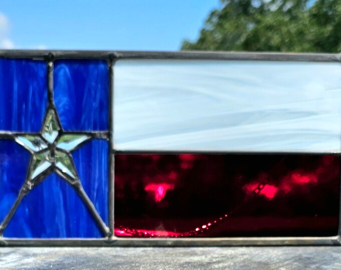 Texas Flag Leaded Stained Glass Panel. - Etsy