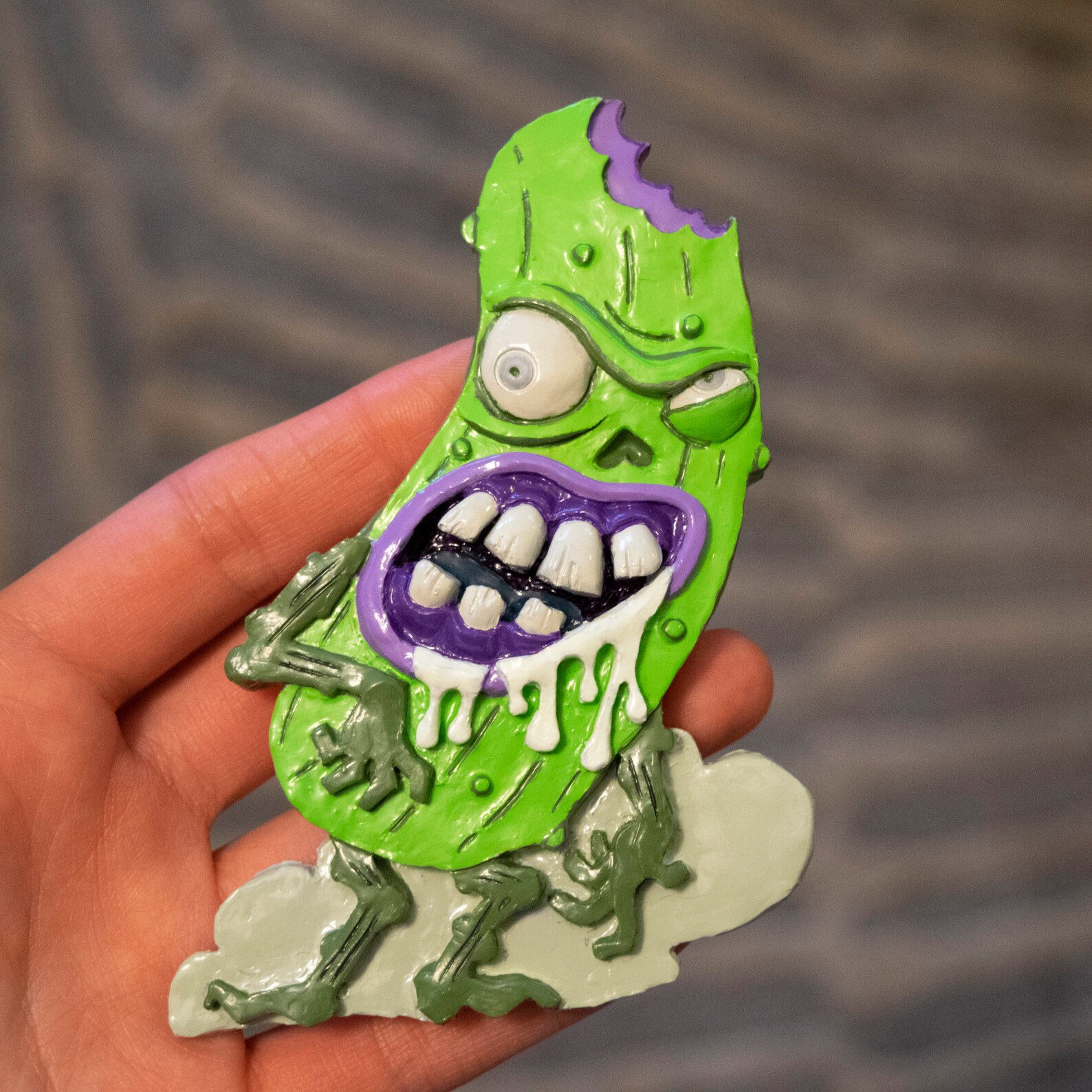 Funny Pickle Magnet, Zombie, Food Magnet, Walking Dead Magnet, Zombie ...