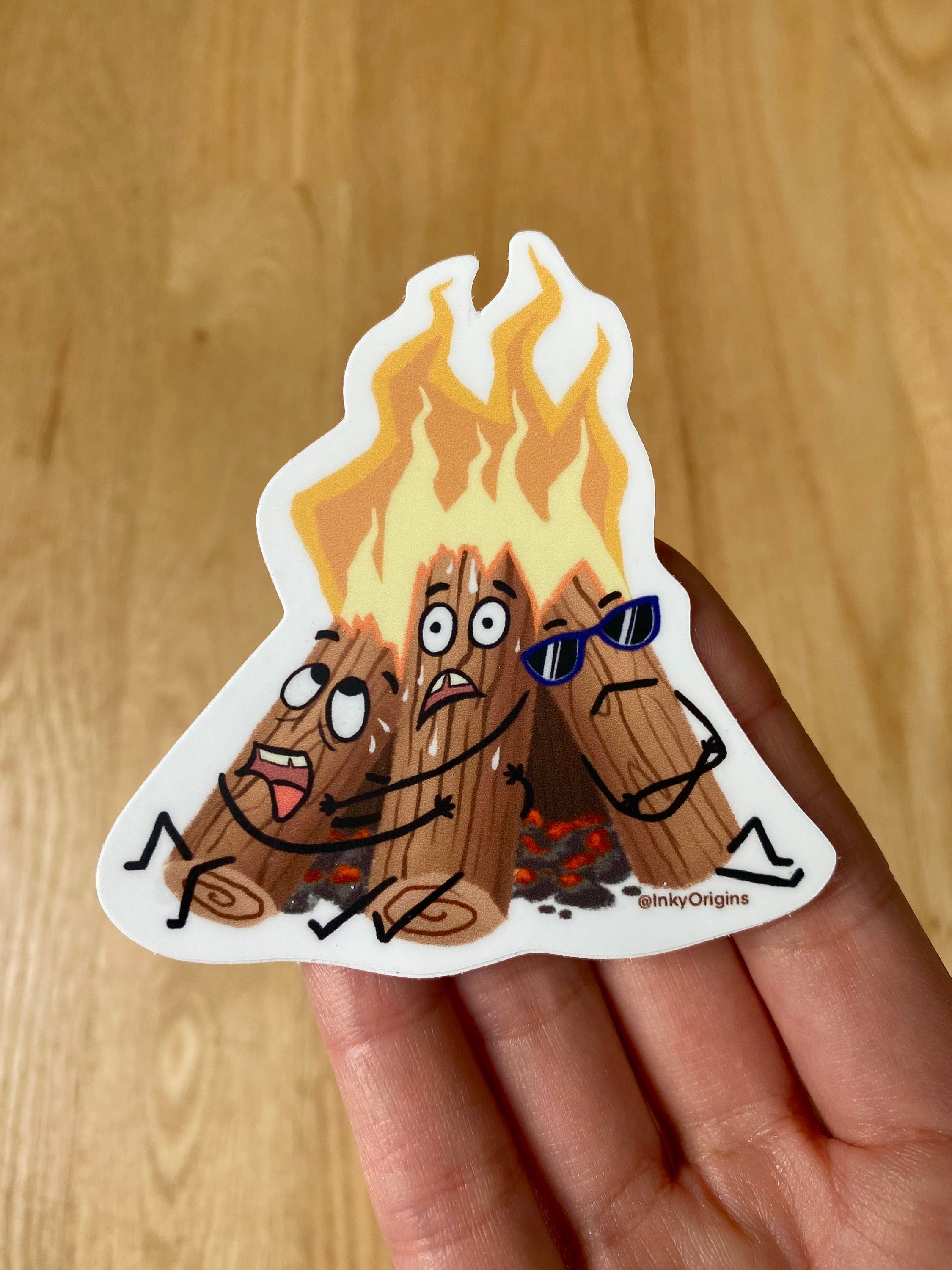 Campfire Vinyl Sticker Funny Sticker Camping Sticker | Etsy