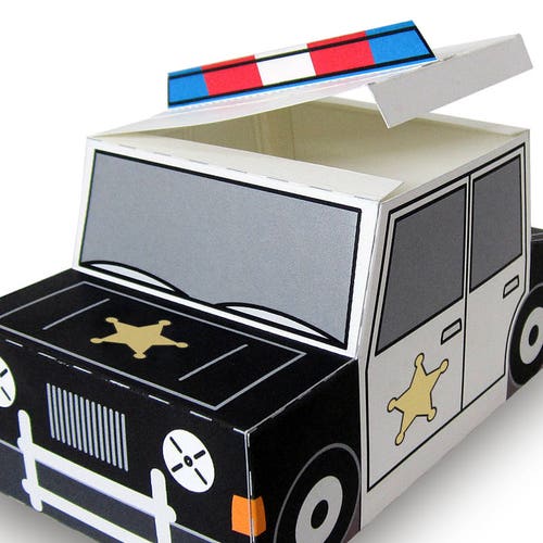 Plucky Police Car Gift Box Printable Favor/treat Box - Etsy
