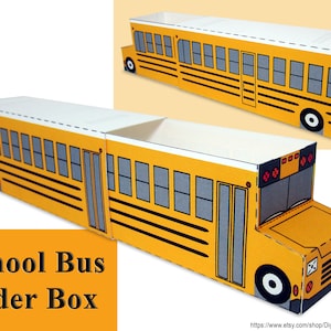 School Bus Slider Box Printable Favor/treat Box - Etsy