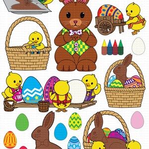 Busy Easter Chicks Digital Clipart Set - Etsy