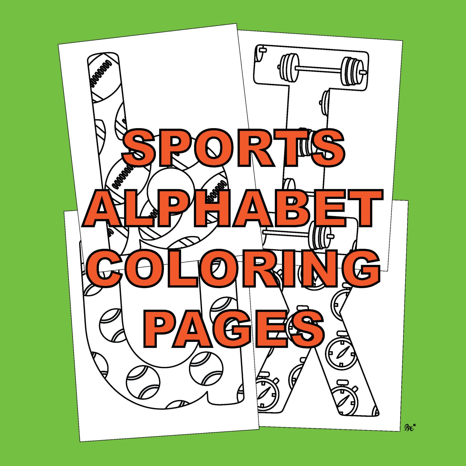 52 Sports Alphabet Coloring Pages - Etsy