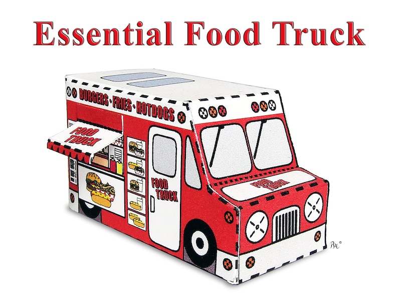 Fun Food Trucks Paper Toy Models Set of 3 - Etsy