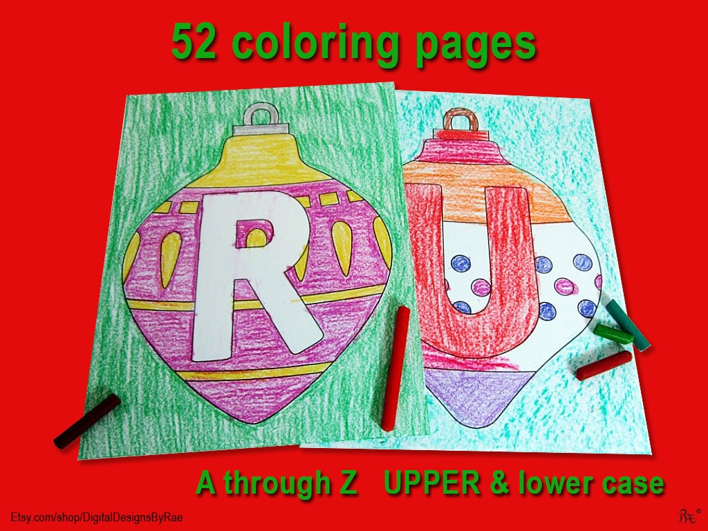 52 Alphabet Ornaments Coloring Pages - Etsy