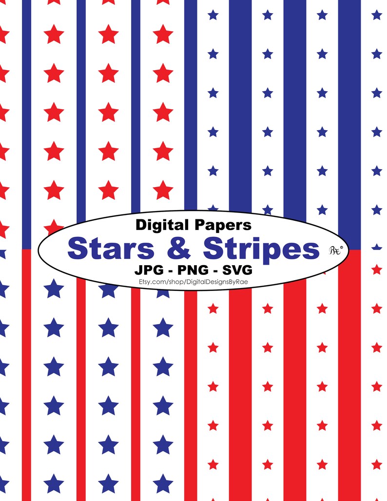 Stars & Stripes Digital Paper Set With 20 Patterns - Etsy