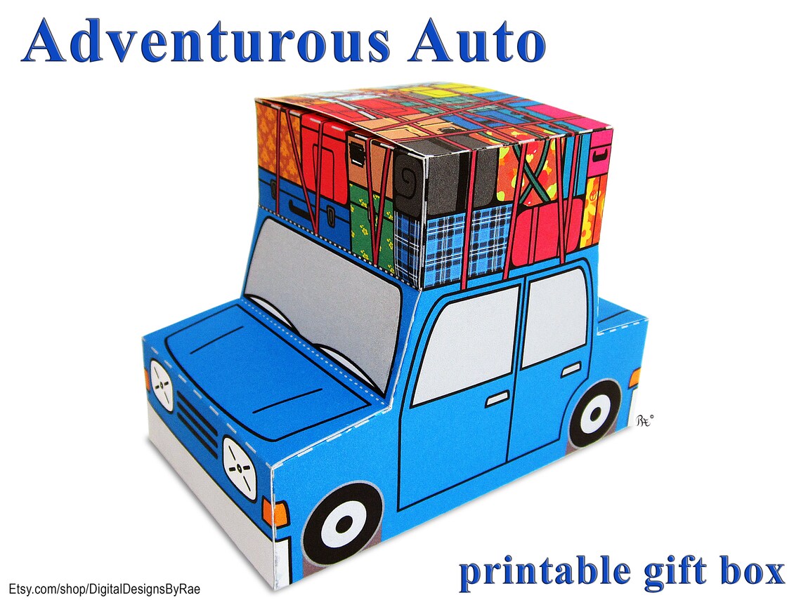 Adventurous Auto Gift Box Printable Favor/treat Box - Etsy