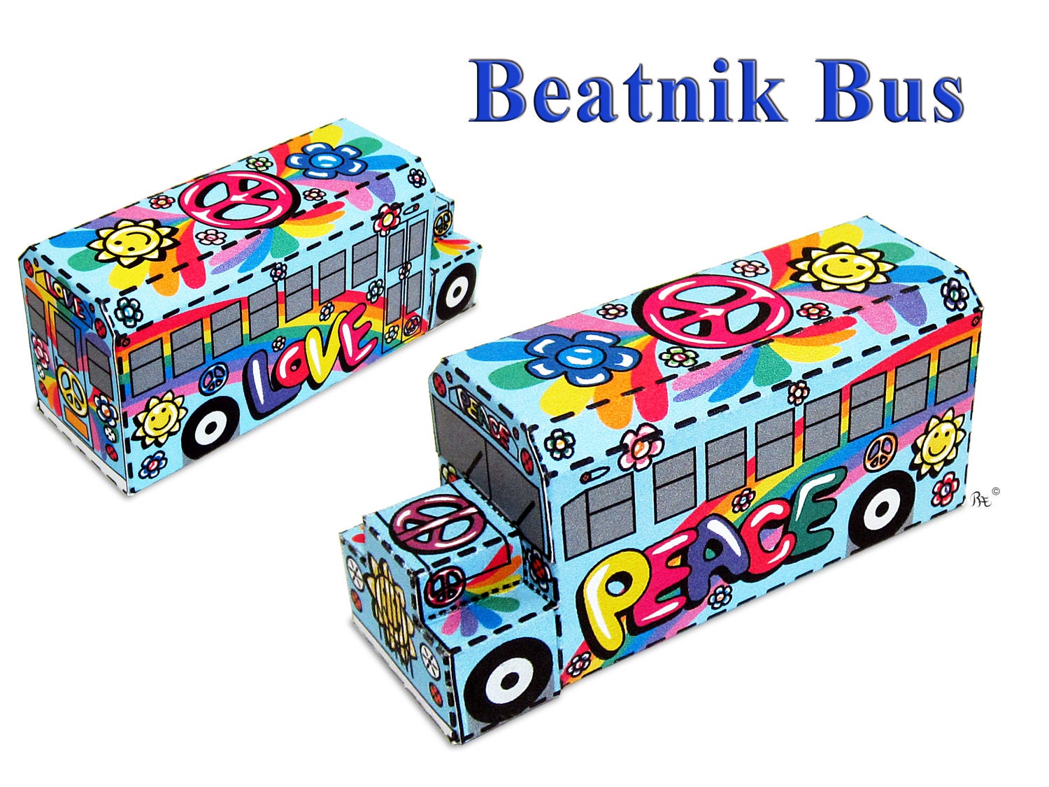 Flower Power Vehicles Paper Toy Car Models Set of 3 - Etsy