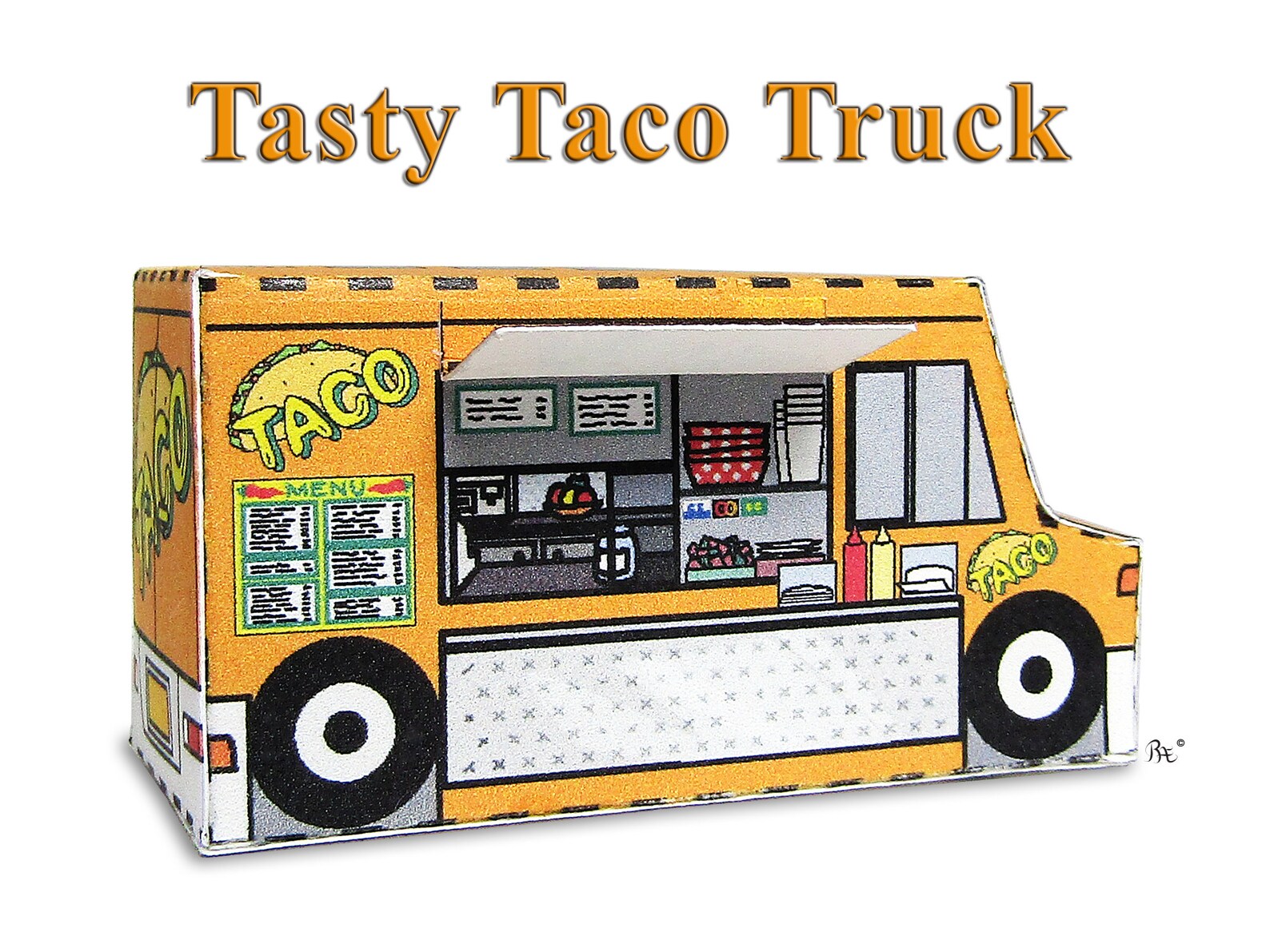 fun-food-trucks-paper-toy-models-set-of-3-etsy