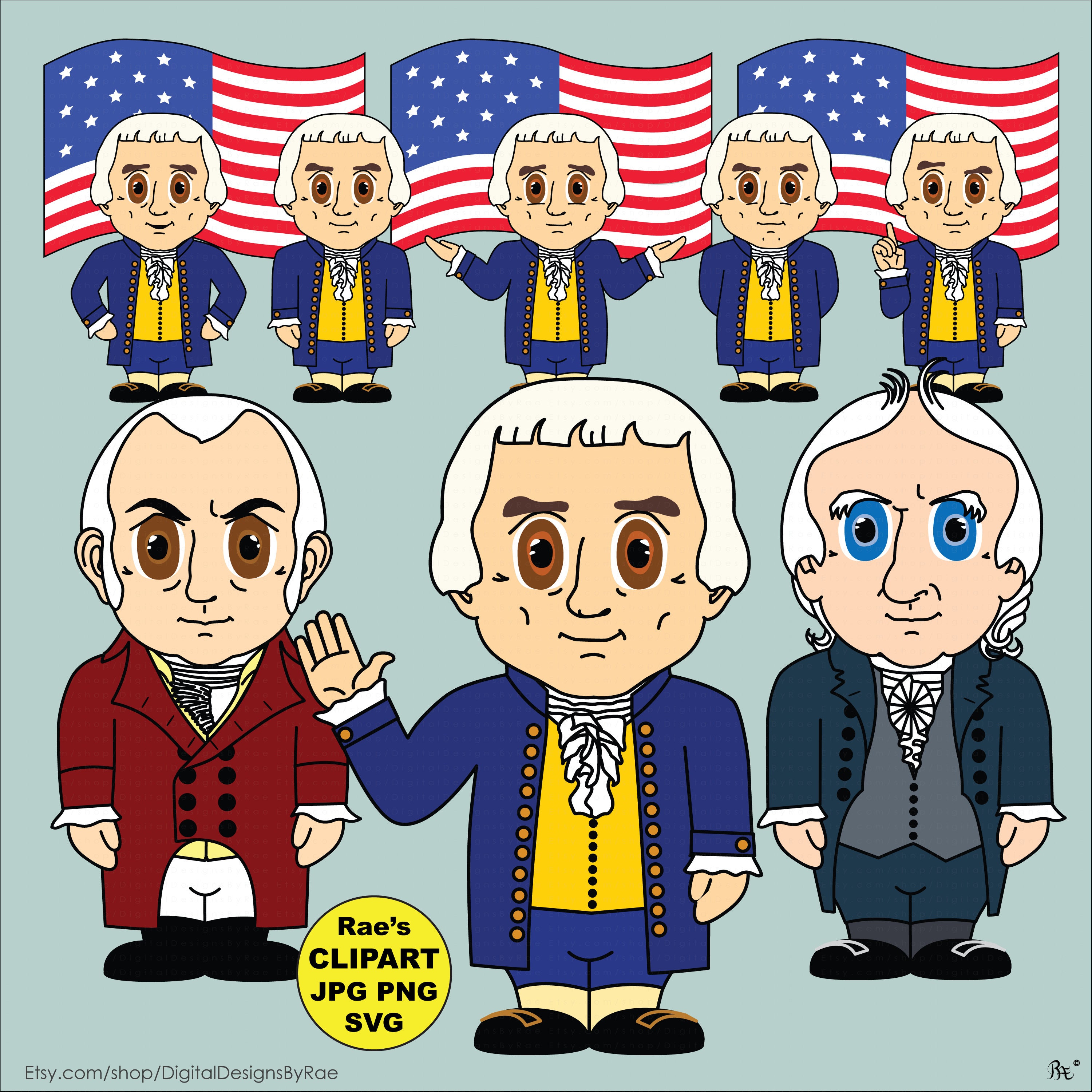 President Thomas Jefferson Clipart Set With George Clinton and - Etsy