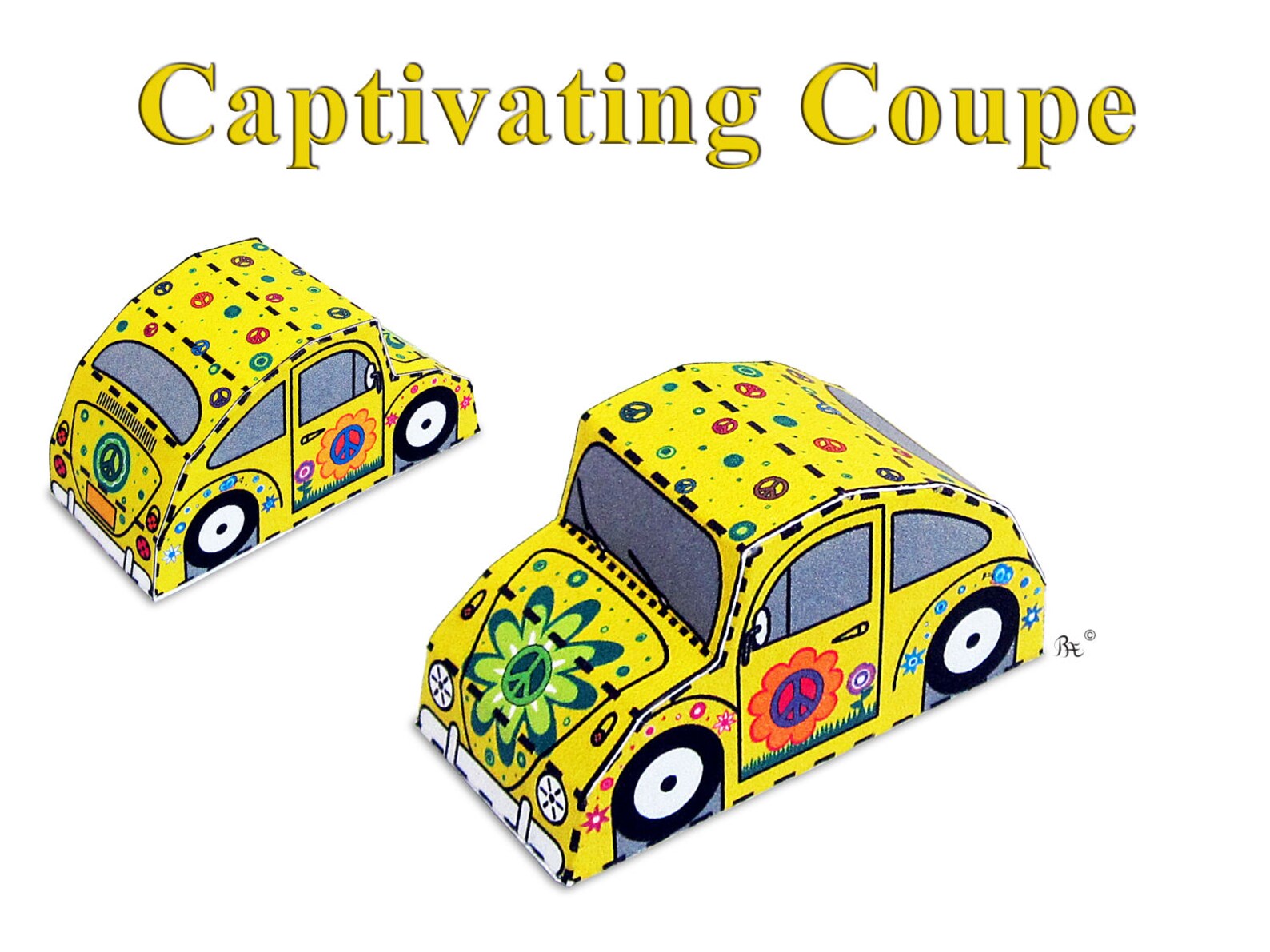 Flower Power Vehicles Paper Toy Car Models Set of 3 - Etsy