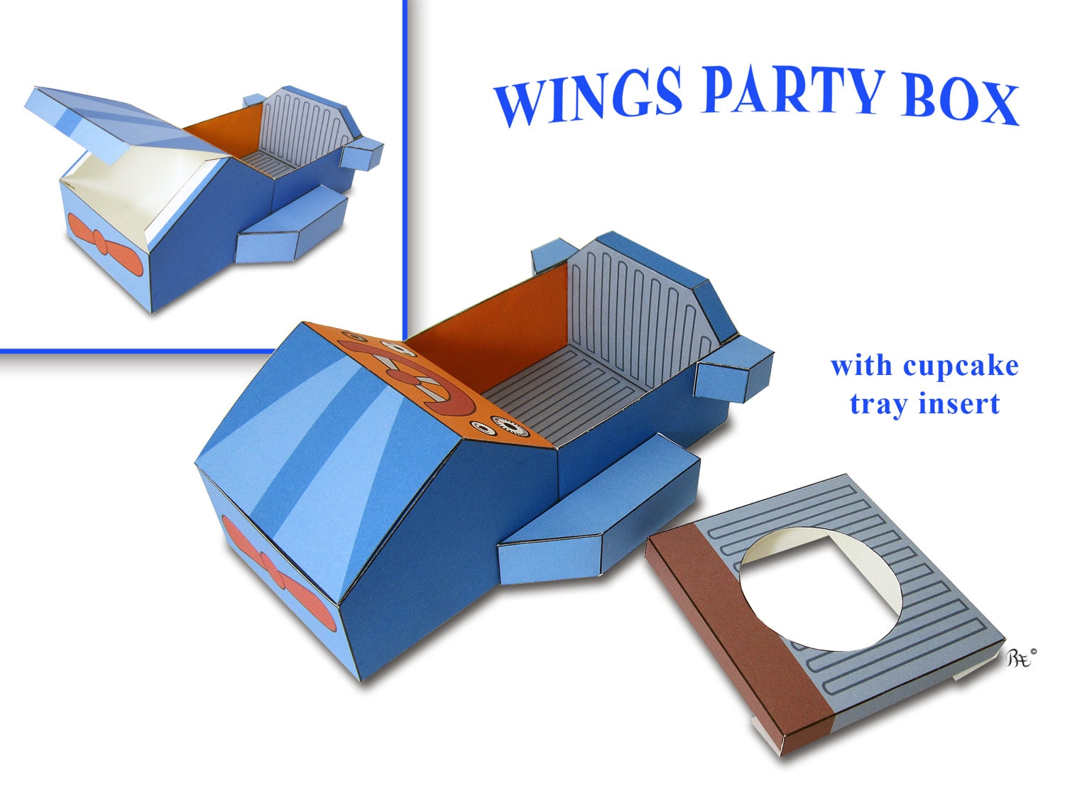 Wings Party Box Printable Double Favor/treat/cupcake Box - Etsy