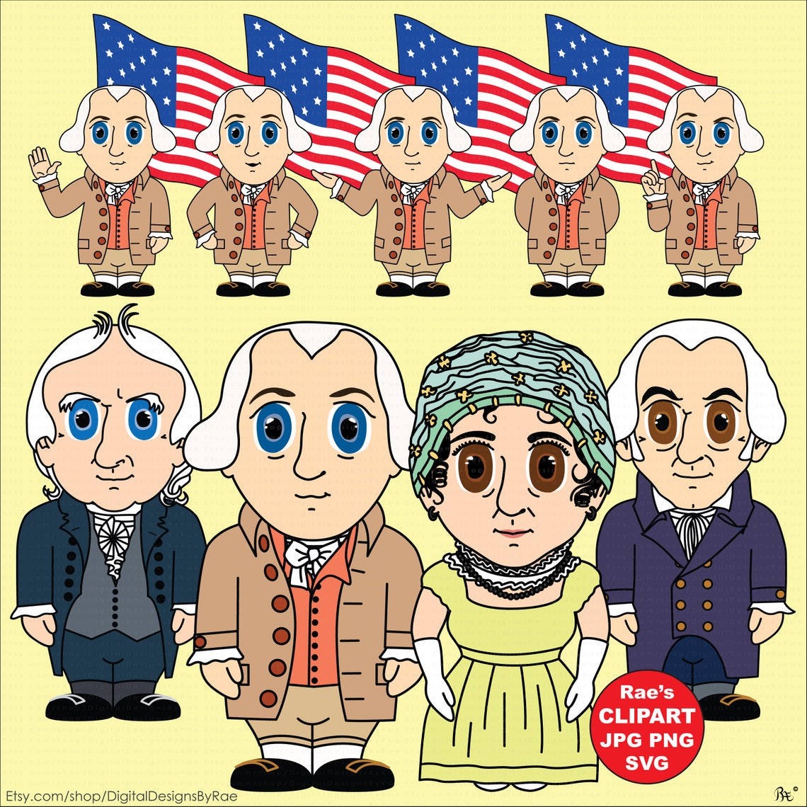 President James Madison Clipart Set With George Clinton - Etsy
