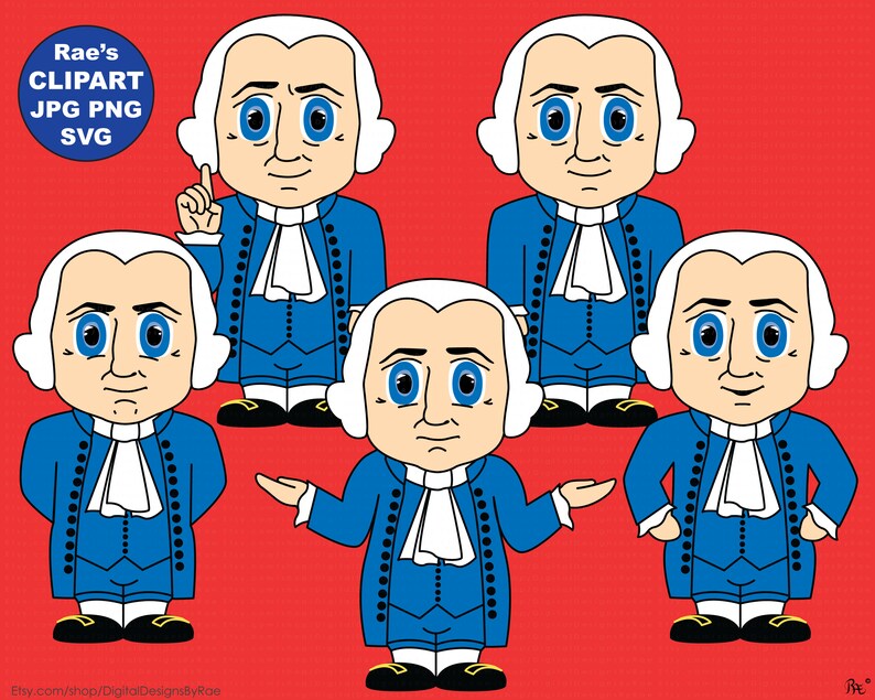 President George Washington Clipart Set With John Adams and Martha ...