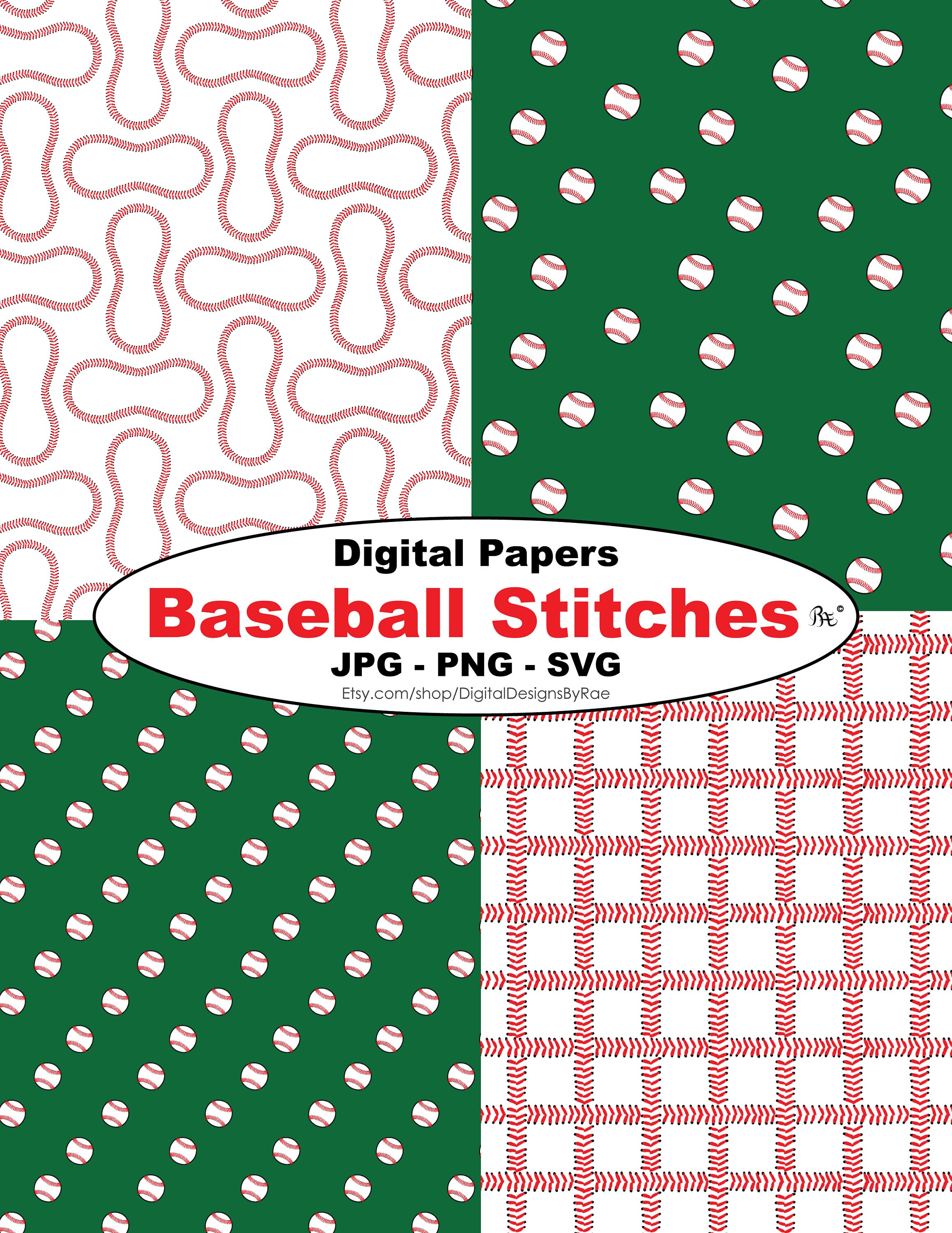 Baseball Stitches Digital Paper Set With 10 Patterns - Etsy