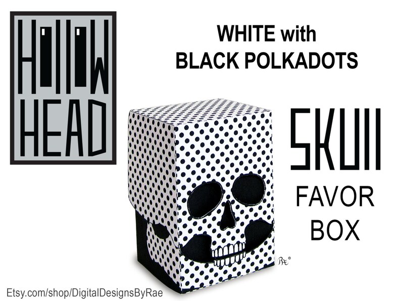 3 Dotted Skull Hollow Head Mini Favor Boxes Printable - Etsy