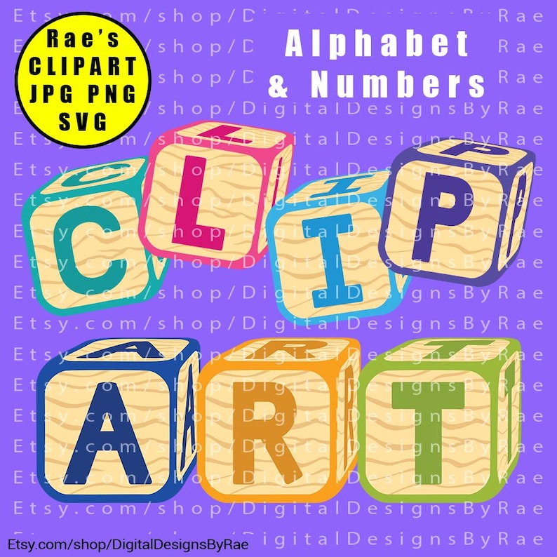 Alphabet Number Blocks Clip Art in PNG, JPG, & SVG Format (300 Dpi) in ...