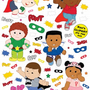 Homemade Superhero Kids Digital Clipart Set - Etsy