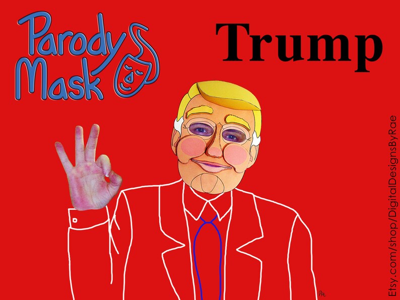 Donald Trump Parody Mask Paper Model 45th President Halloween - Etsy