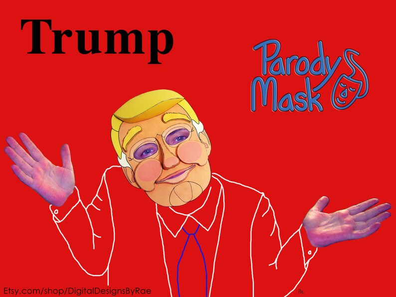 Donald Trump Parody Mask Paper Model 45th President Halloween - Etsy