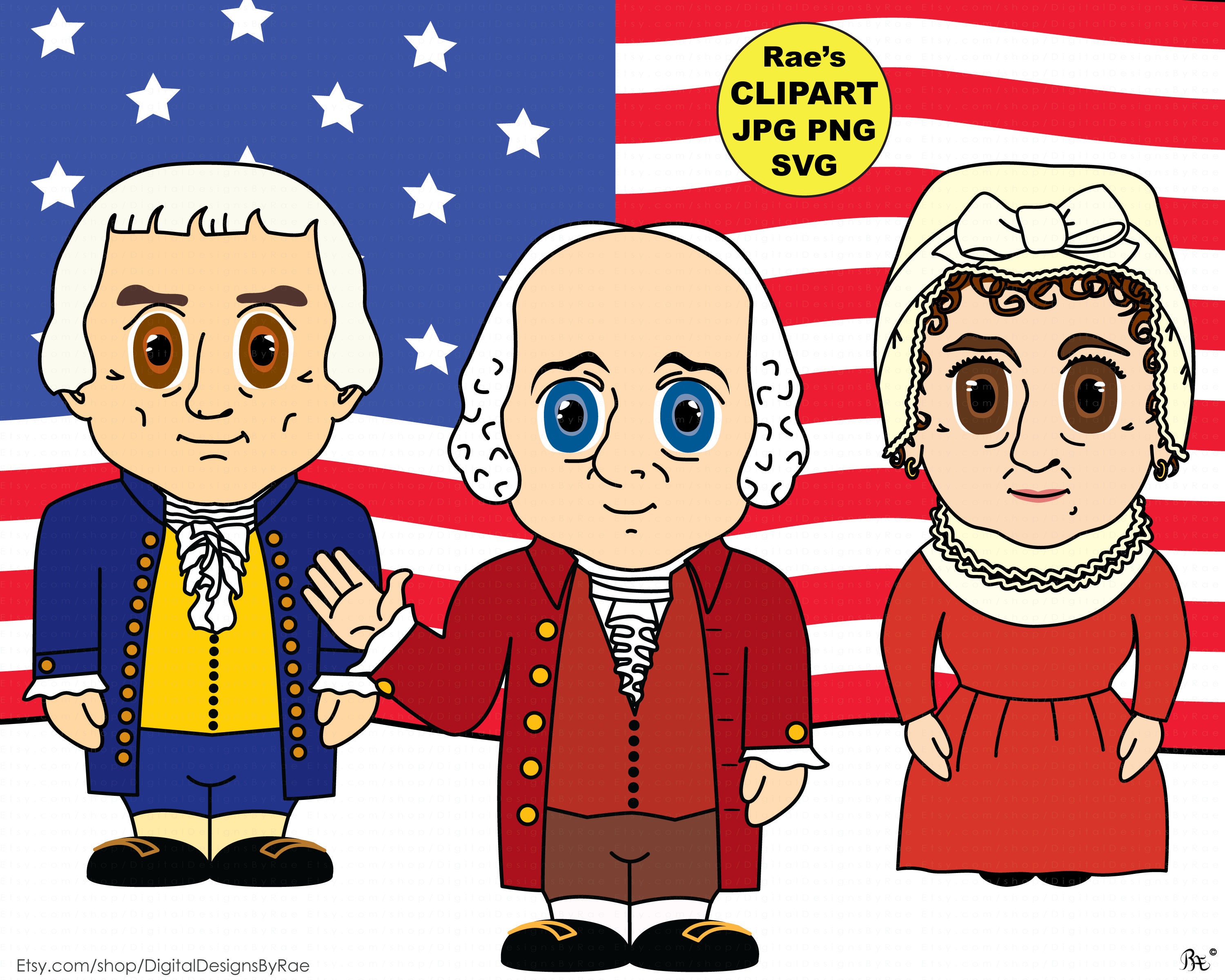President John Adams Clipart Set With Thomas Jefferson and - Etsy