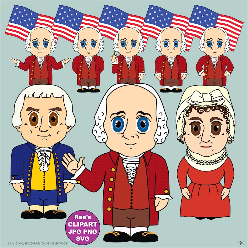 President John Adams Clipart Set With Thomas Jefferson and - Etsy