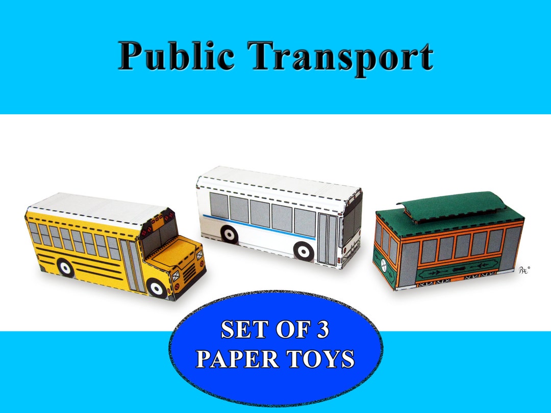 Public Transport Paper Toy Vehicle Models Set of 3 - Etsy