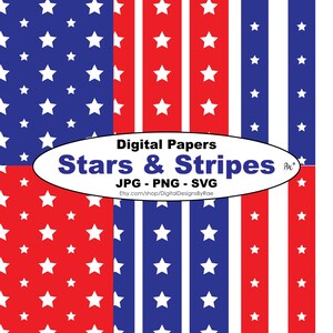 Stars & Stripes Digital Paper Set With 20 Patterns - Etsy