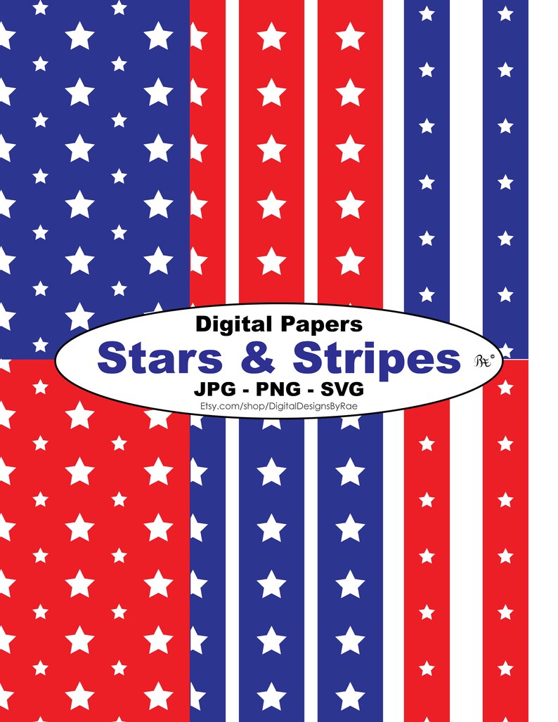 Stars & Stripes Digital Paper Set With 20 Patterns - Etsy