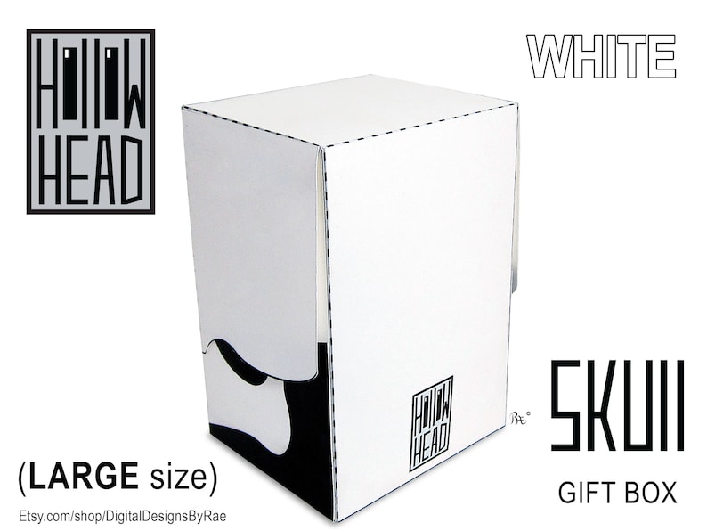 Hollow Head White Skull Large Printable Gift Box - Etsy