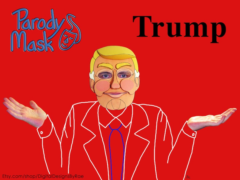 Donald Trump Parody Mask Paper Model 45th President Halloween - Etsy