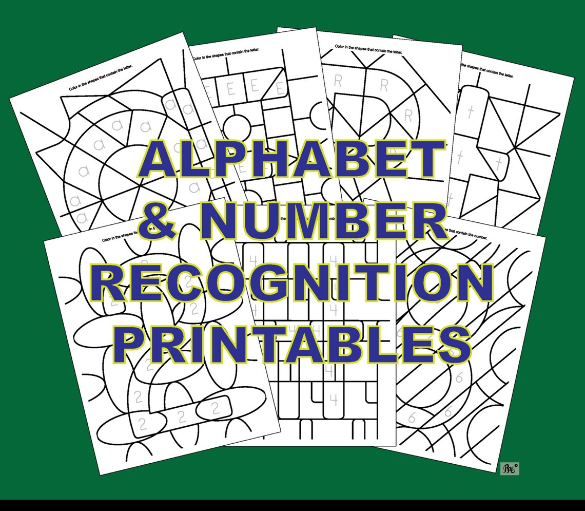 62 Alphabet & Number Recognition Coloring Activity Pages - Etsy