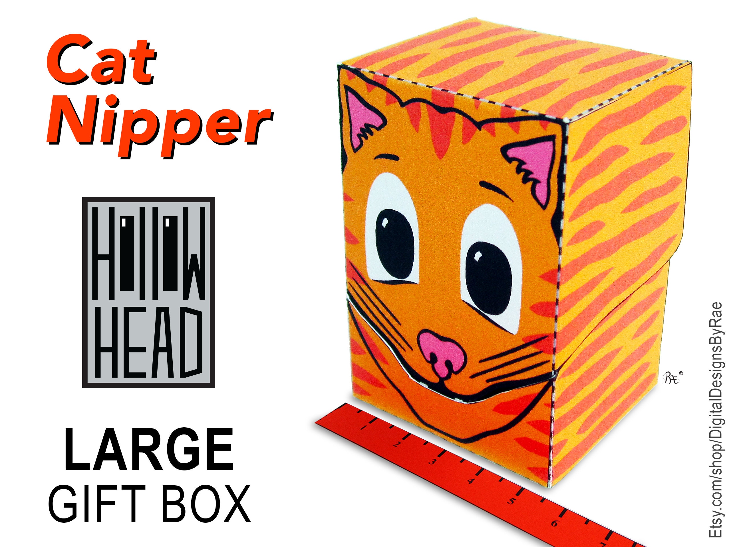 Cat Nipper Large Hollow Head Printable Gift Box - Etsy