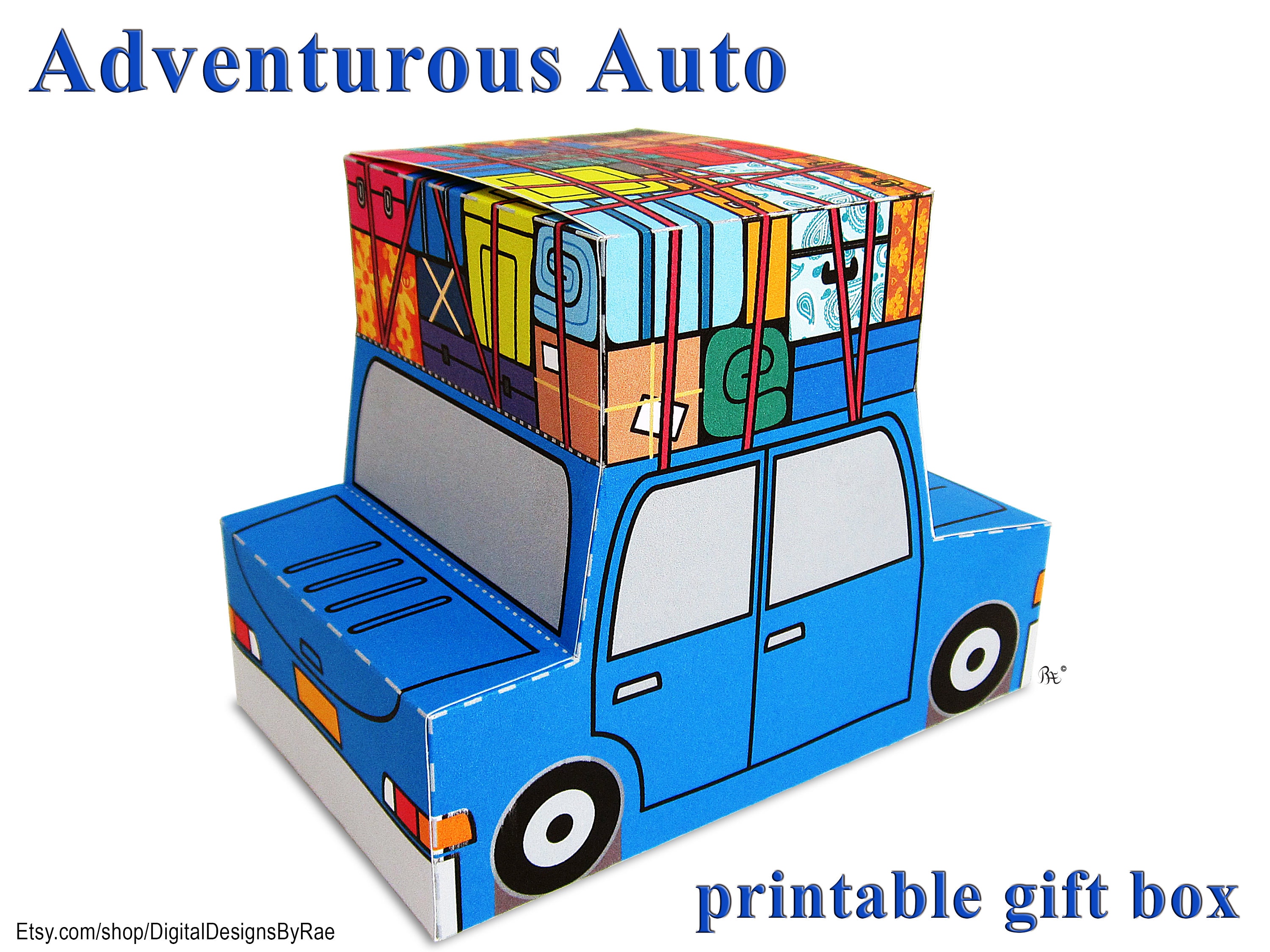 Adventurous Auto Gift Box Printable Favor/treat Box - Etsy