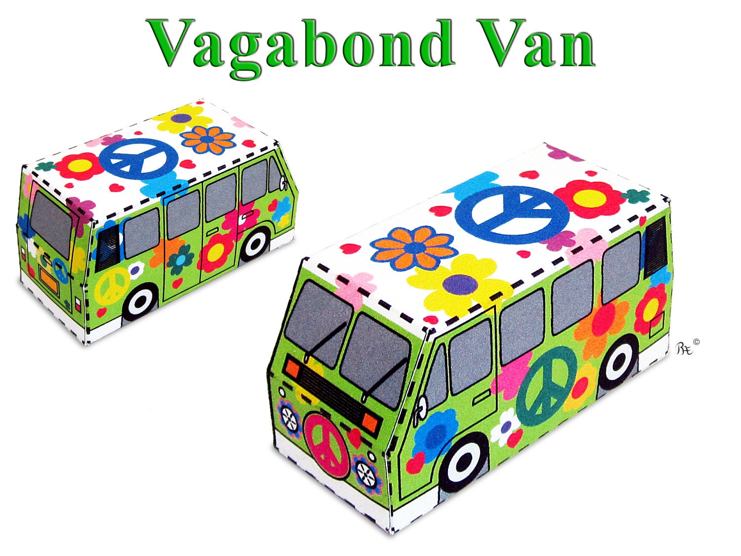 Flower Power Vehicles Paper Toy Car Models Set of 3 - Etsy