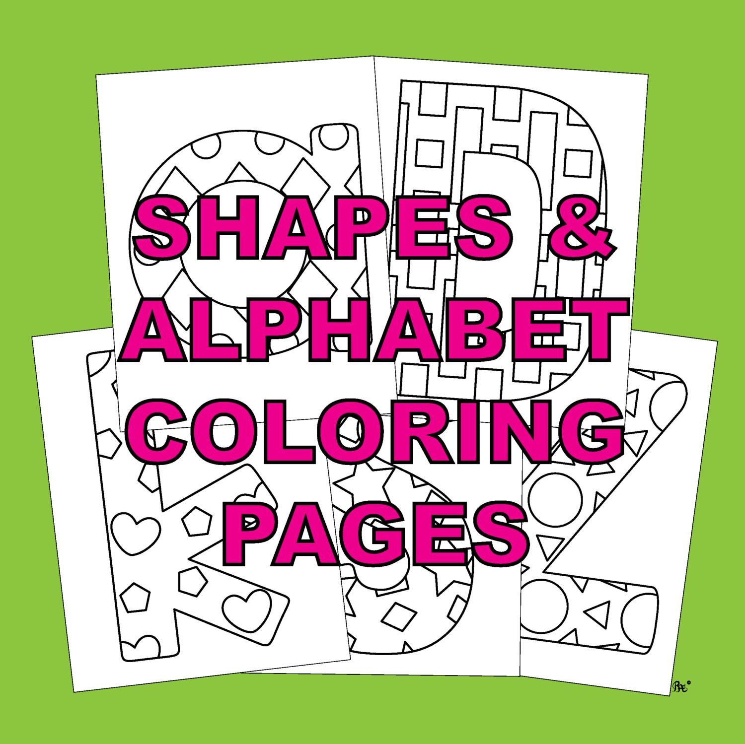 52 Shapes & Alphabet Coloring Pages - Etsy