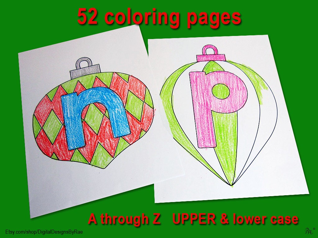 52 Alphabet Ornaments Coloring Pages - Etsy