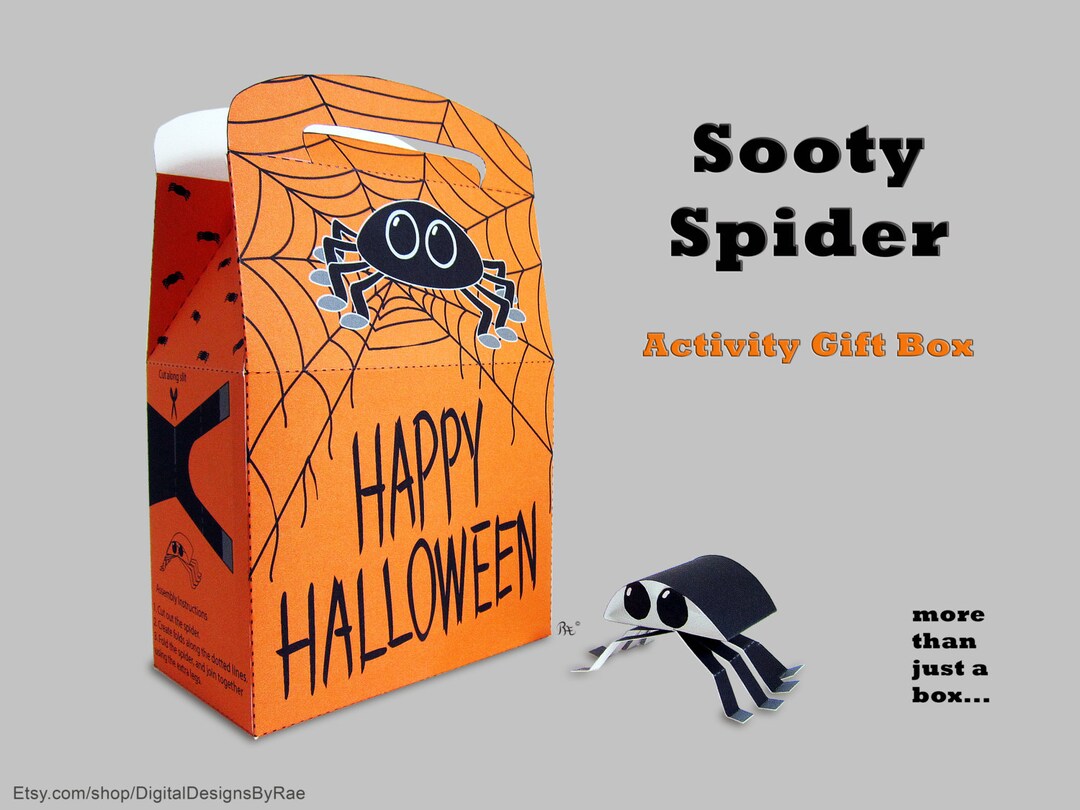Sooty Spider Activity Gift Box Printable Halloween Favor Treat Box - Etsy