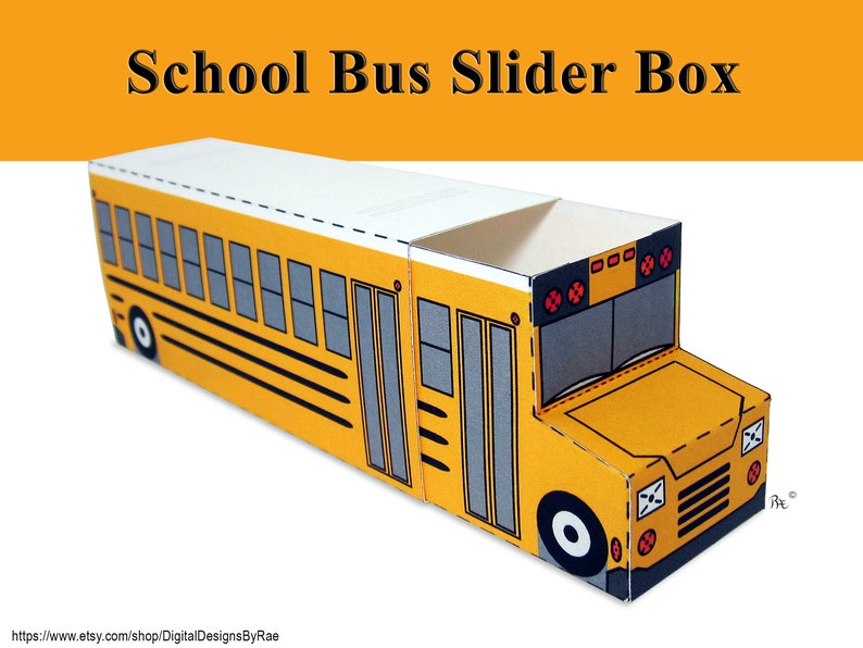 School Bus Slider Box Printable Favor/treat Box - Etsy