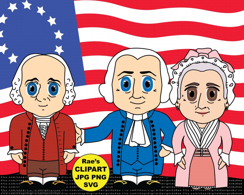 President George Washington Clipart Set With John Adams and Martha ...