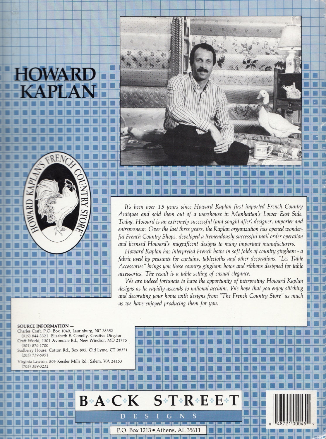 Howard Kaplan's French Country Store Les Gingham Table Bows Vintage ...