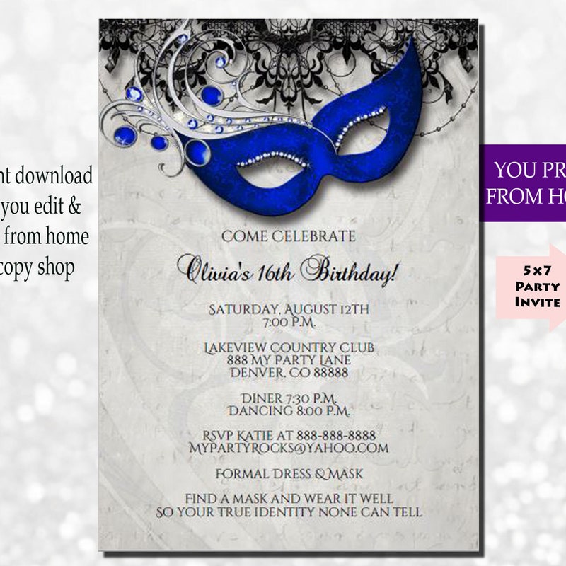 Masquerade Invitation - Etsy