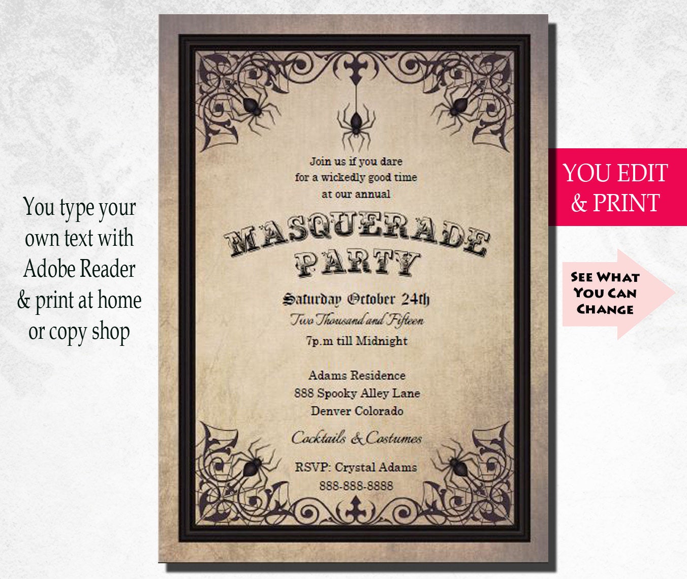 Vintage Masquerade Ball Invitation