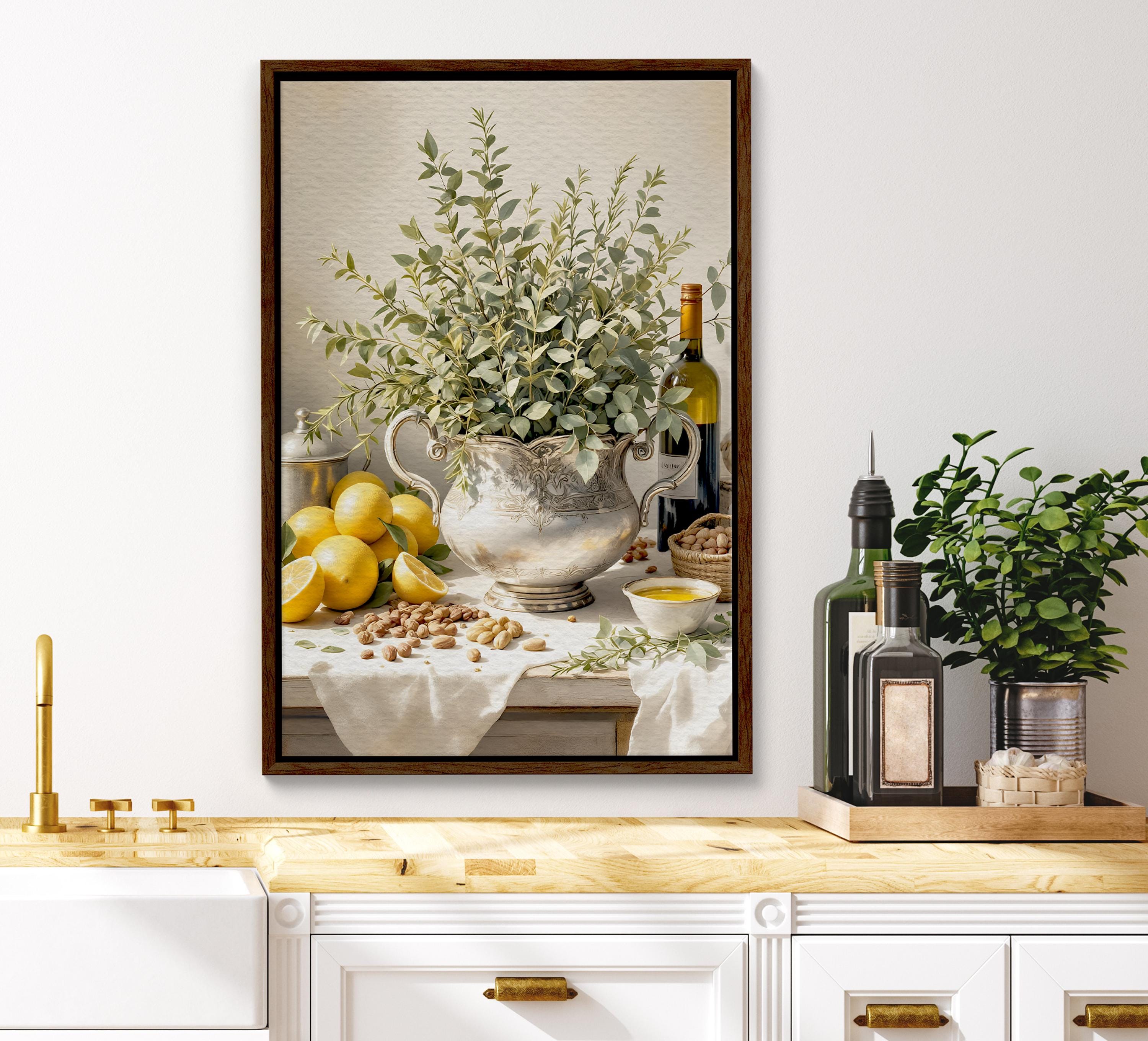 French Country Lemon Kitchen Wall Art, Lemon Kitchen Décor, Artful ...