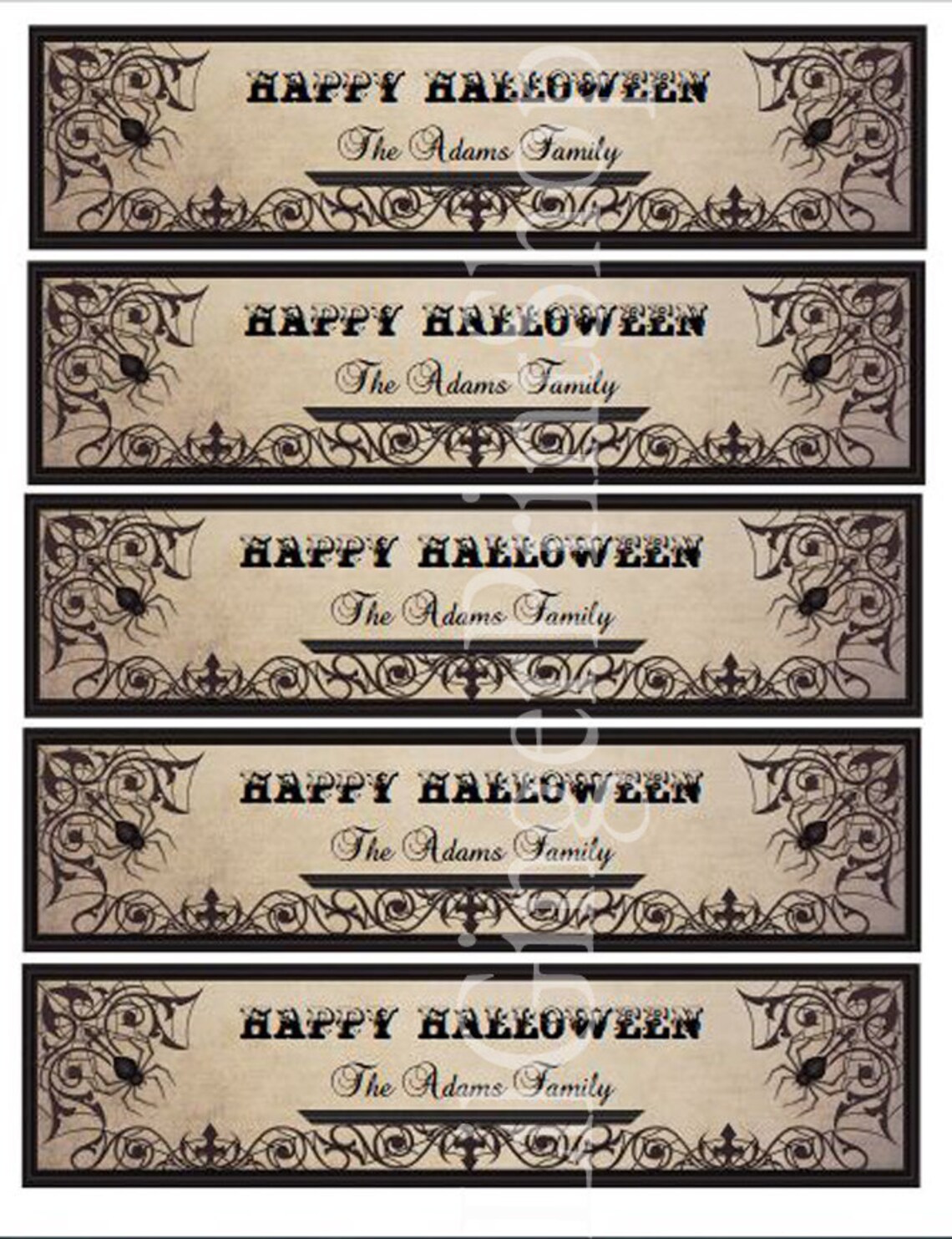 Halloween Water Bottle Labels, Printable Halloween Bottle Labels, Water ...
