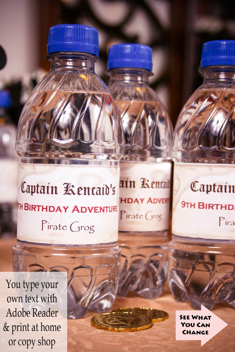 Pirate Water Bottle Label Instant Download Editable PDF - Etsy