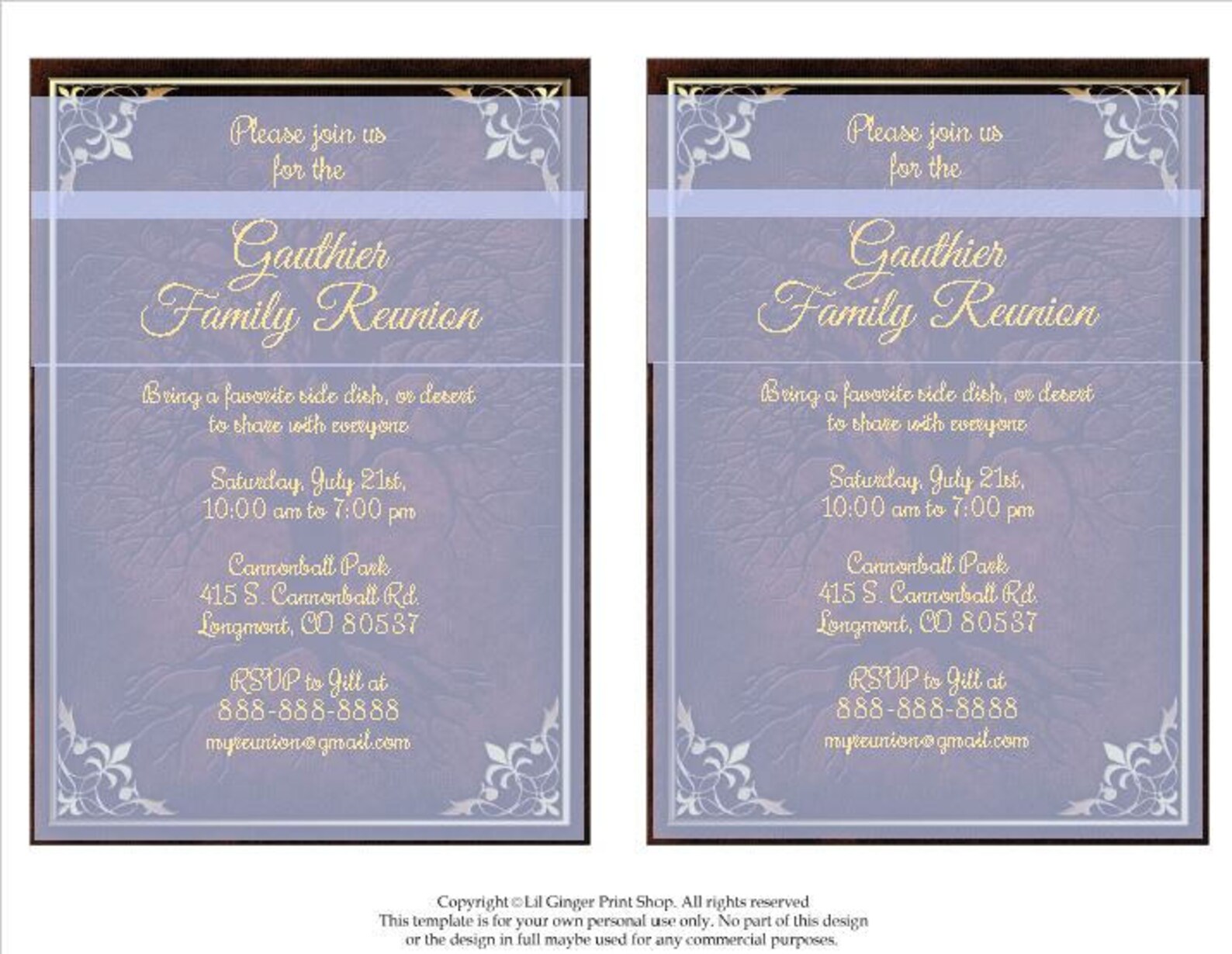 Family Reunion Invitations, Family Party Invitations, Family Tree ...